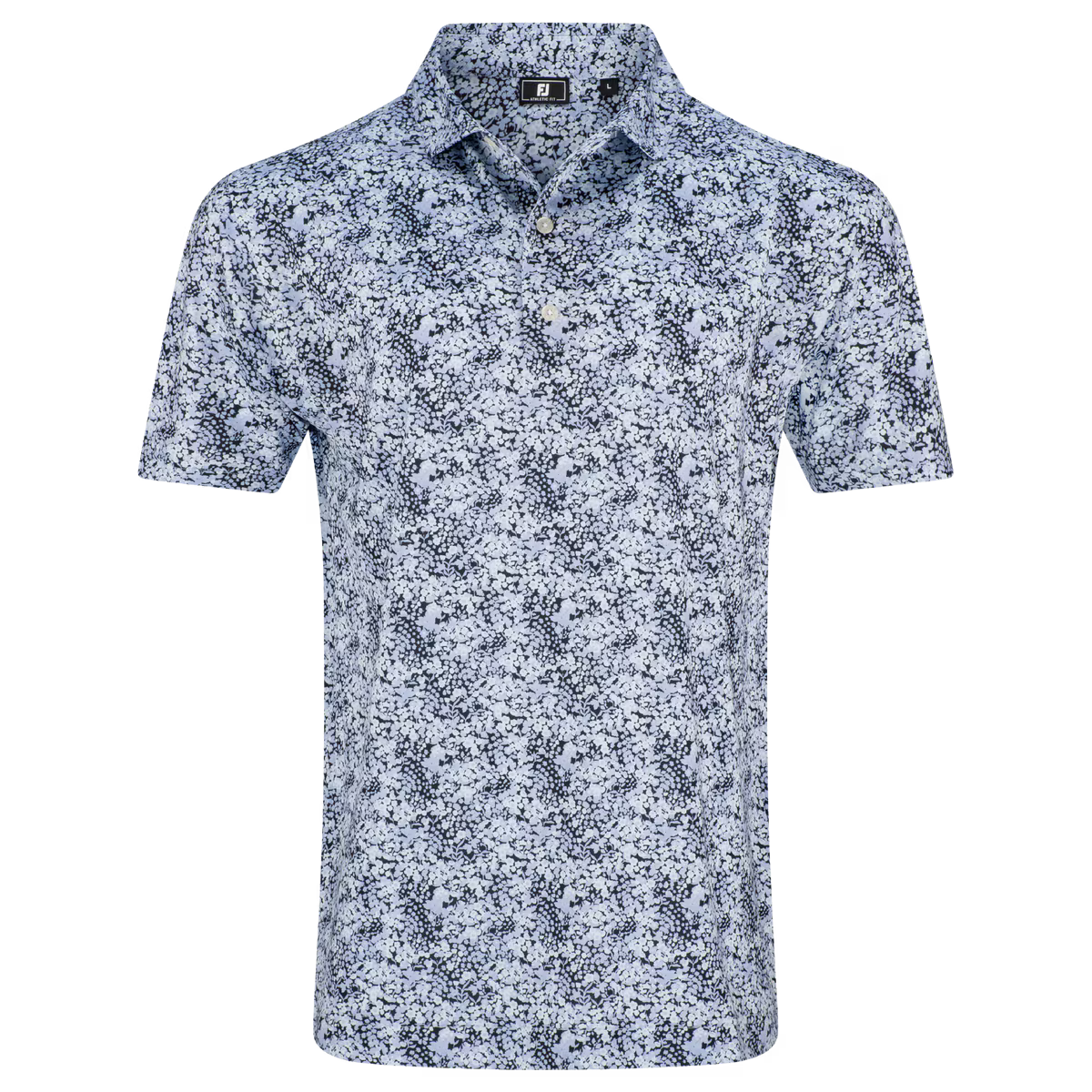 2026 FootJoy Men's Garden Print Lisle Polo - Periwinkle – The Clubroom