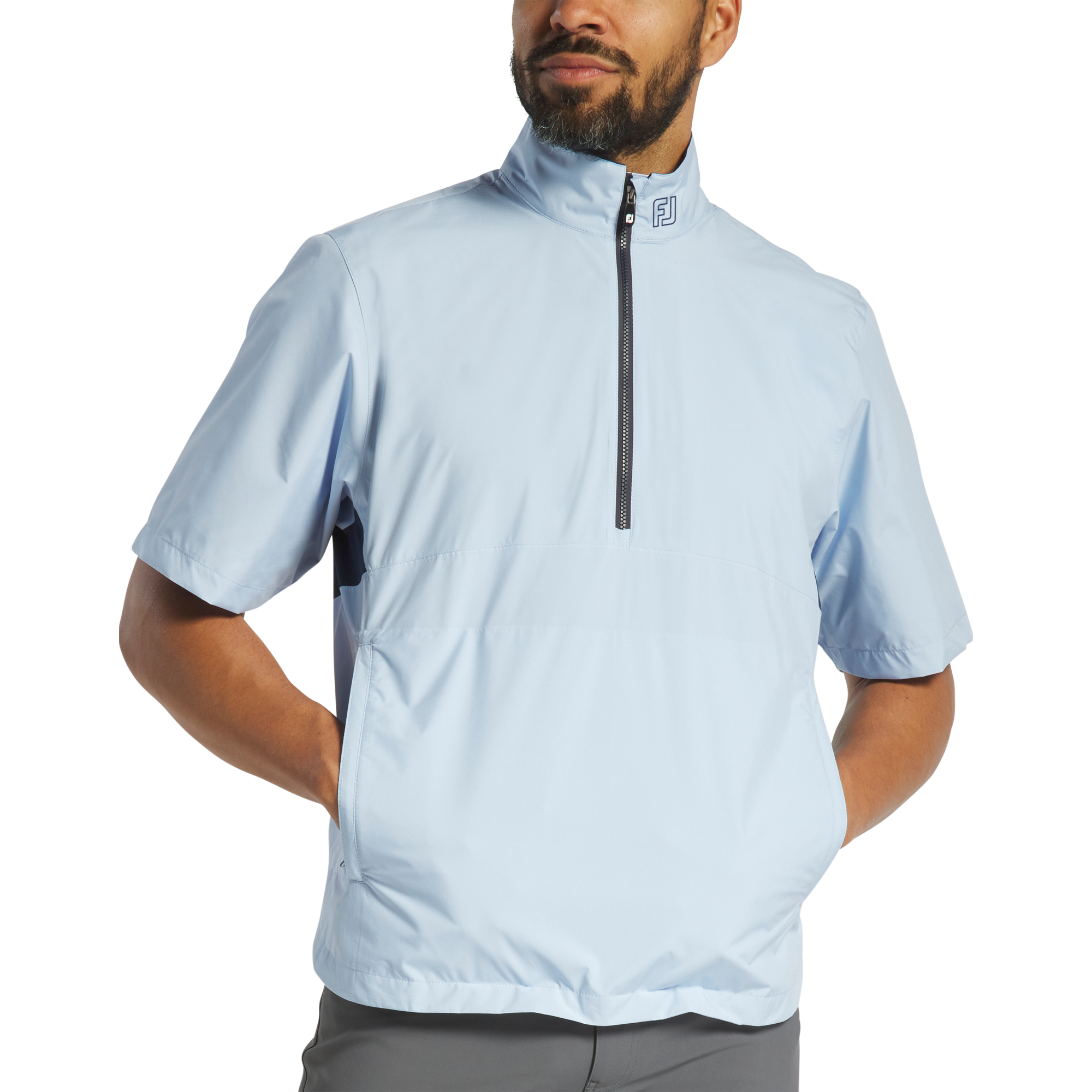 2025 FootJoy HydroLite X SS Rain Shirt - Light Blue/Navy – The Clubroom