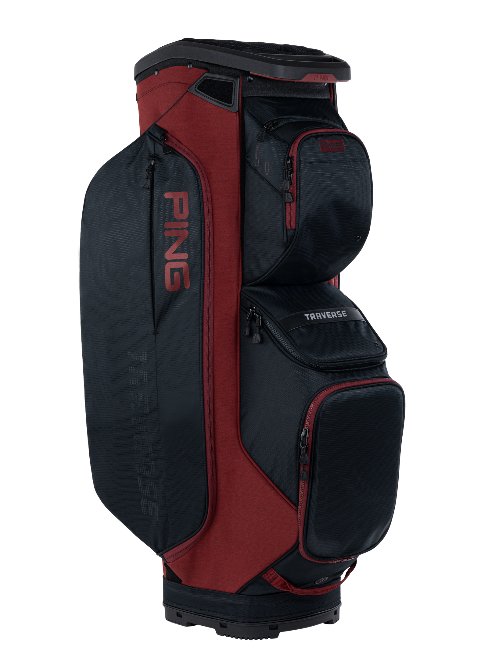 2025 Ping Traverse Golf Cart Bag - Black/Heather Red – The Clubroom